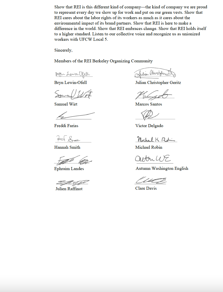Our Letter to Management - UFCW5